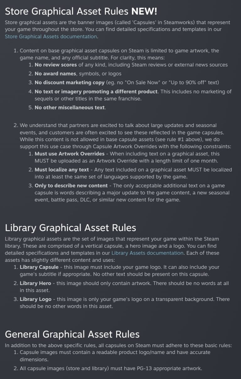 Valve Has Updated Their Graphical Assets Rules - Steam Deck HQ