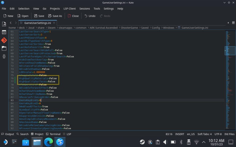 ARK: Survival Ascended (Early Access) on Steam Deck Performance/Settings