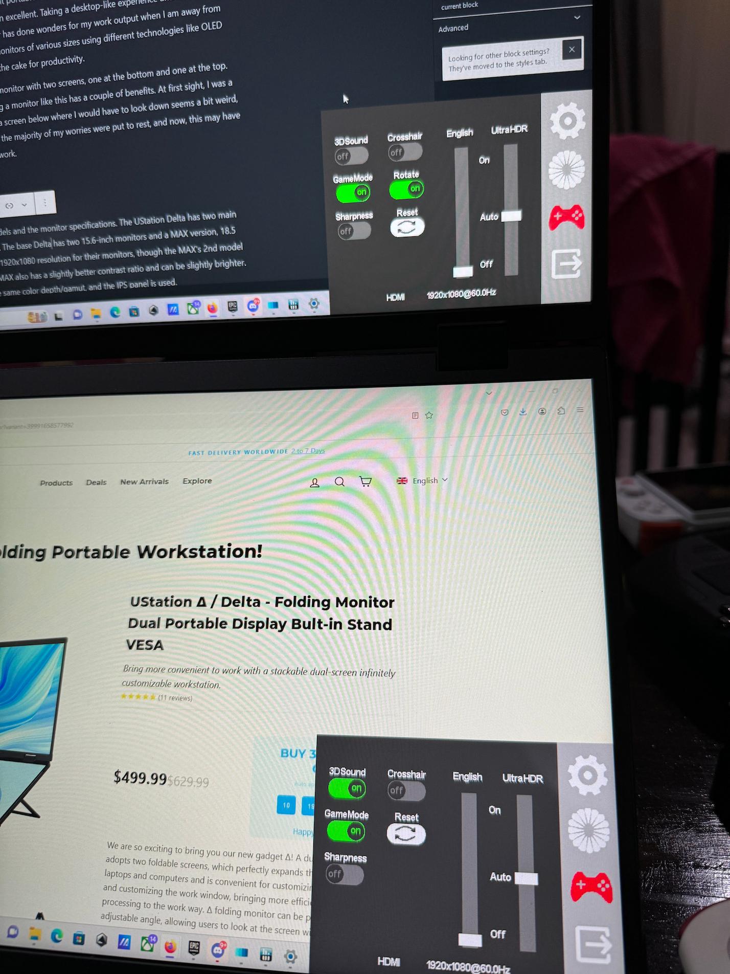 UPerfect Delta Dual Monitor Review - Productivity Perfected - Steam Deck HQ