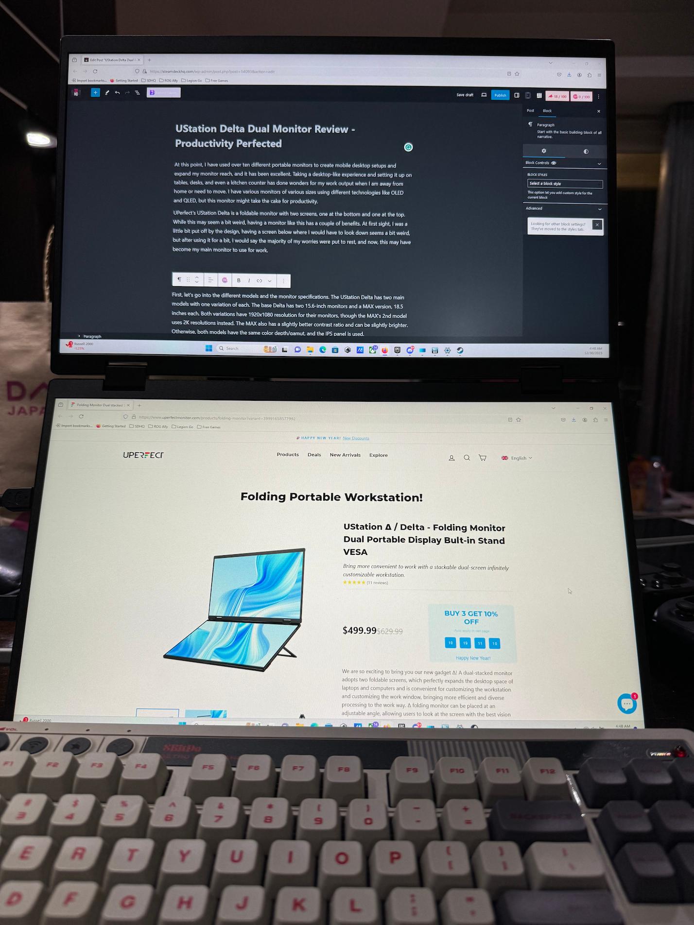 UPerfect Delta Dual Monitor Review - Productivity Perfected - Steam Deck HQ